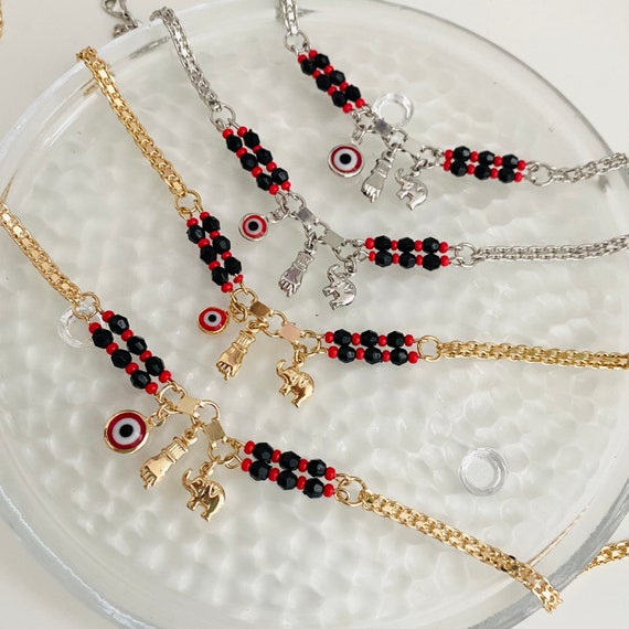 Evil Eye Necklace Evil Eye Bracelet Azabache Jet Protection - Etsy