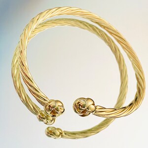 Knot Bangle, Knot Bangle Bracelet, Twisted Bangle, Knot Bracelet, Gold ...