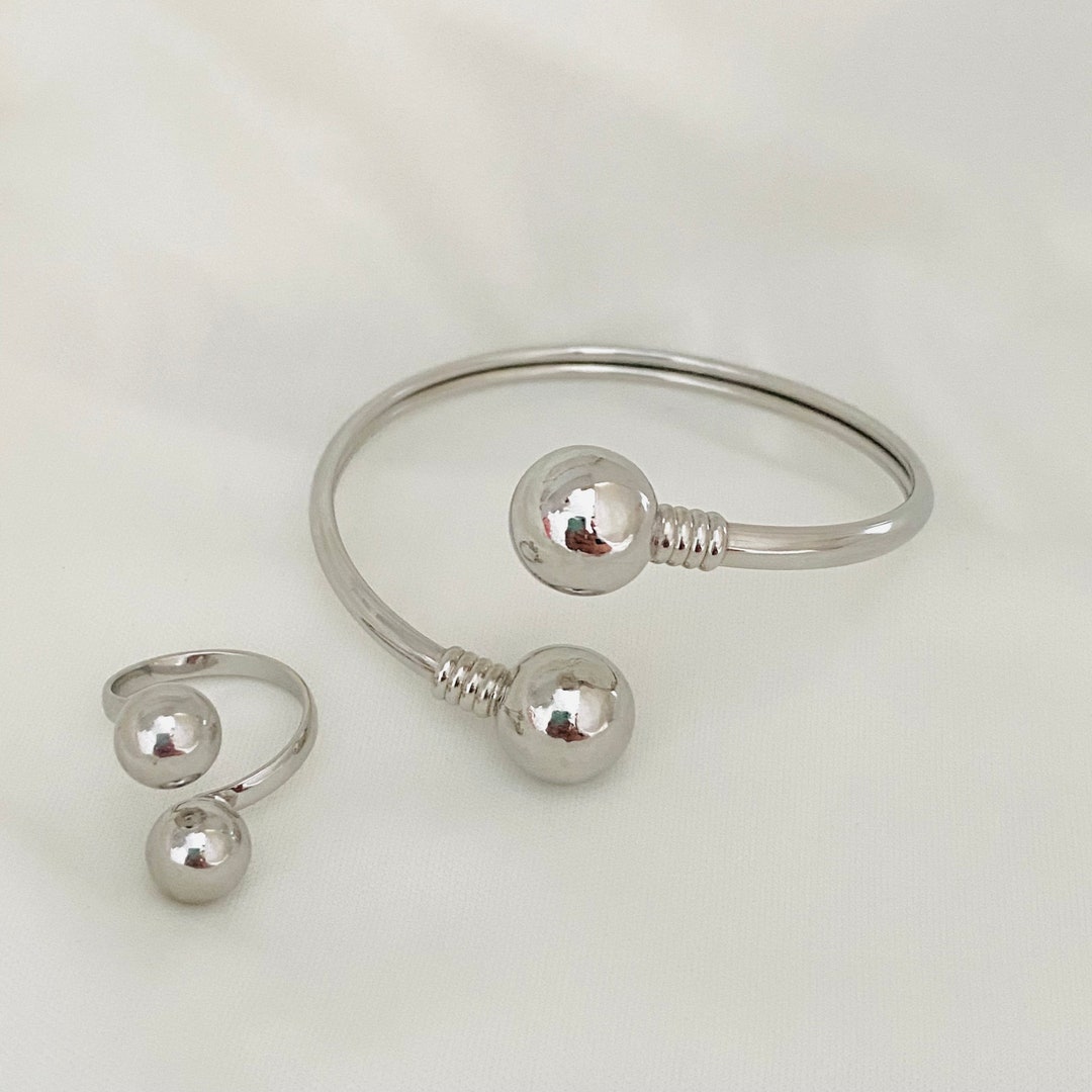 Silver Ball Ring Ball Ring Sphere Ring Ball Bracelet - Etsy