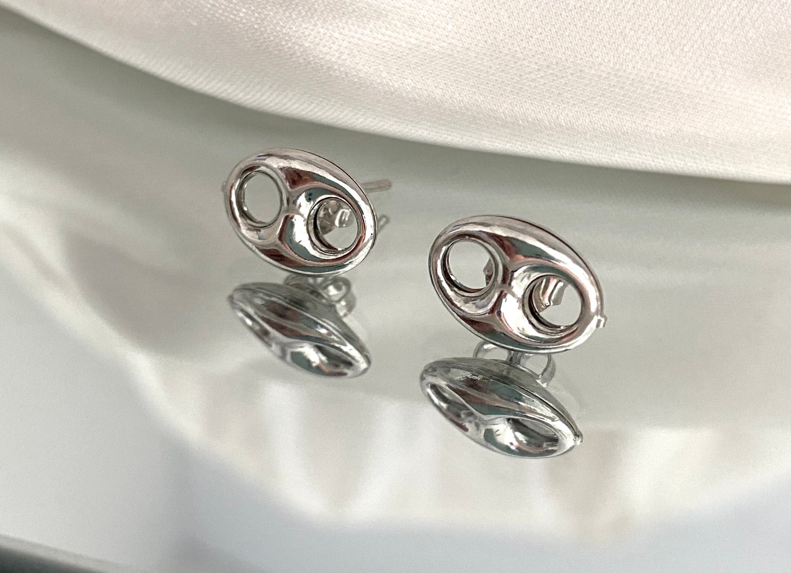 Mariner Puff Stud Earrings Puff Mariner Earrings Mariner - Etsy