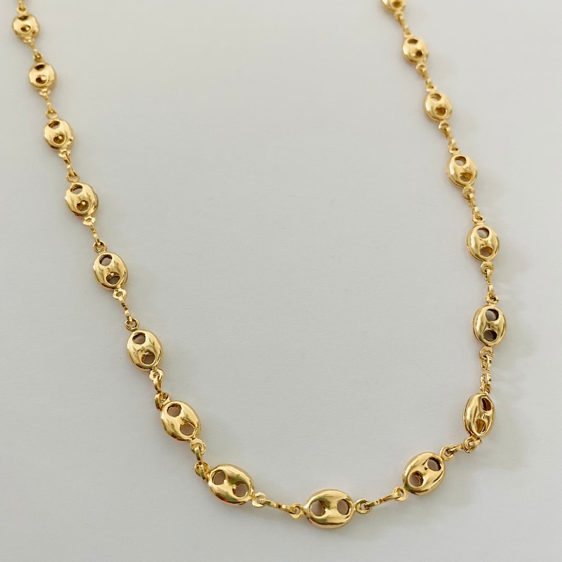 Puffed Mariner Chain Mariner Link Necklace Anchor Mariner | Etsy