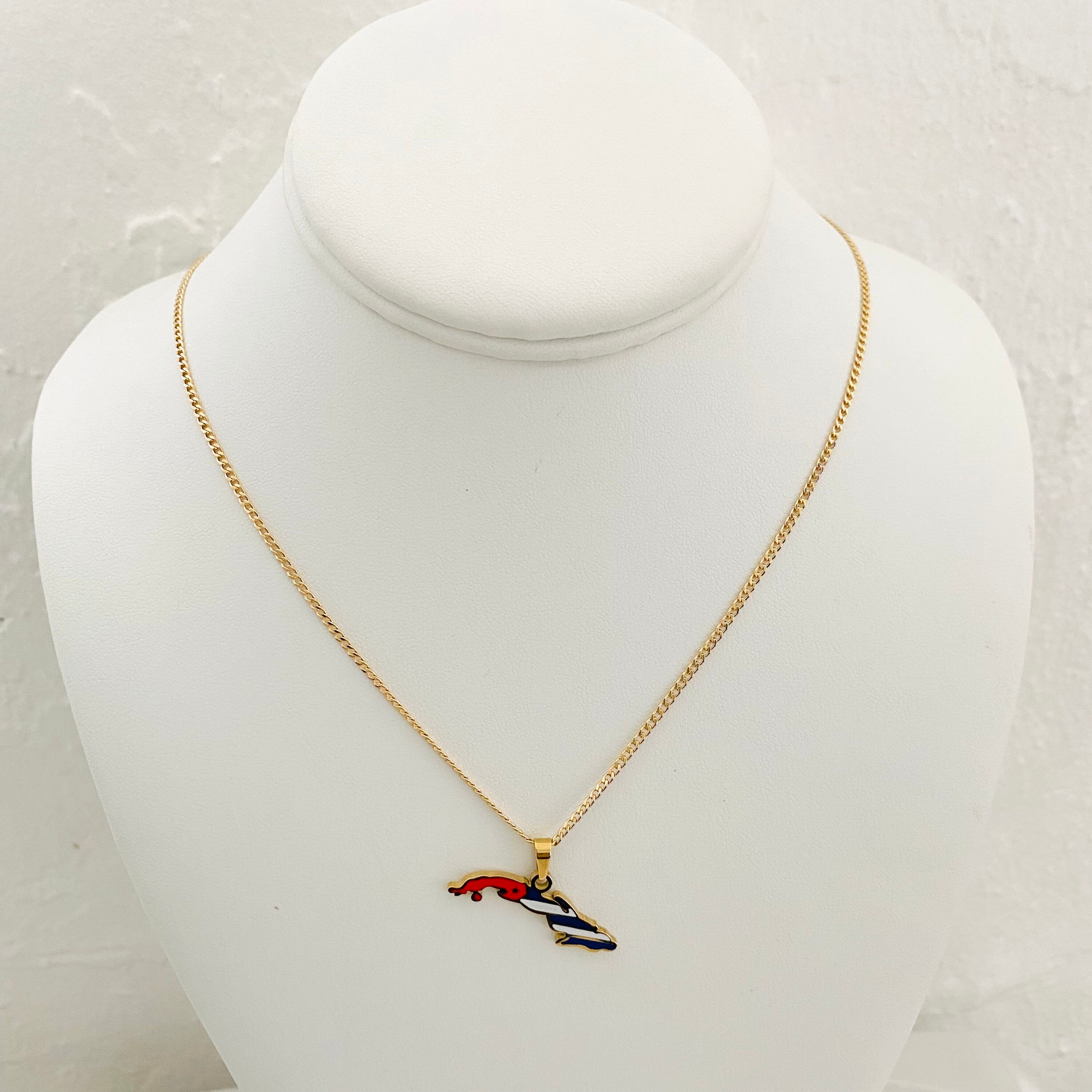 Patria Y Vida Necklace, Cuban Map Charm Necklace, Cuban Island Necklace ...