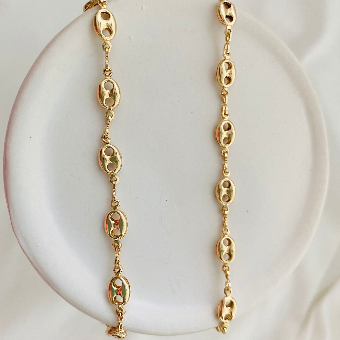 Puffed Mariner Chain Mariner Link Necklace Anchor Mariner - Etsy