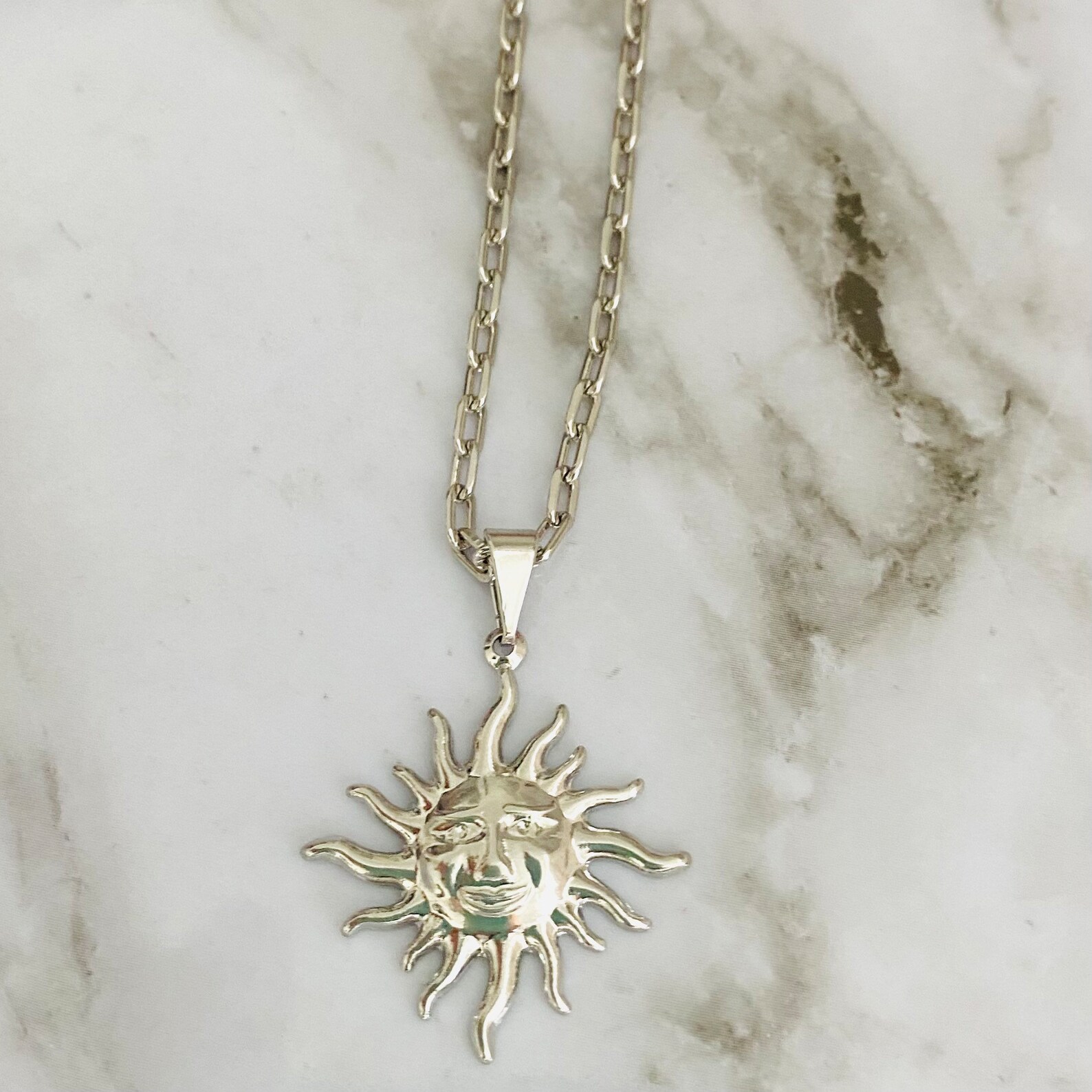 Silver Sun Necklace Sun Necklace Silver Necklace Celestial - Etsy