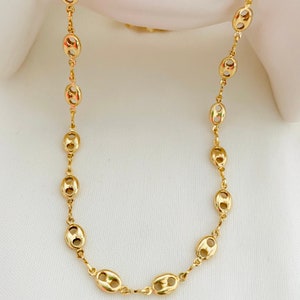 Puffed Mariner Chain, Mariner Link Necklace, Anchor Mariner Chain, 18k ...