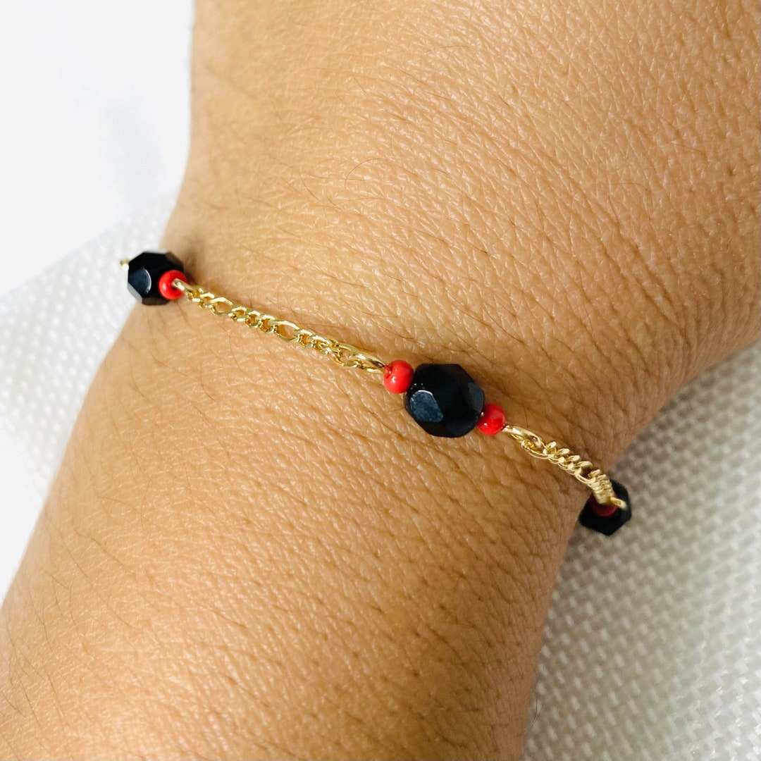 Azabache, Protection Bracelet, Evil Eye Bracelet, Gold Filled Bracelet ...