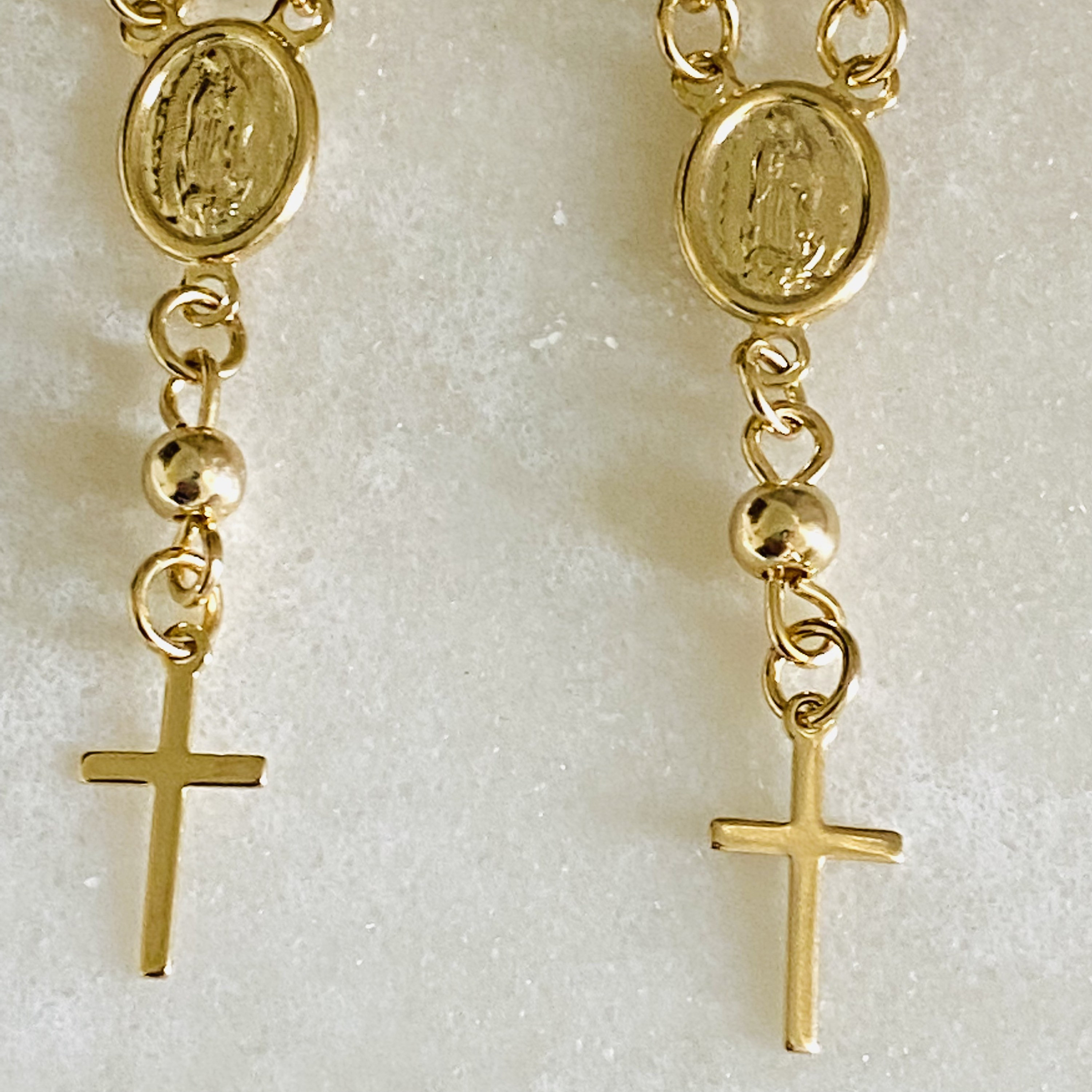 Guadalupe Earrings, Virgin Mary Earrings, Rosary Earrings, Catholic ...