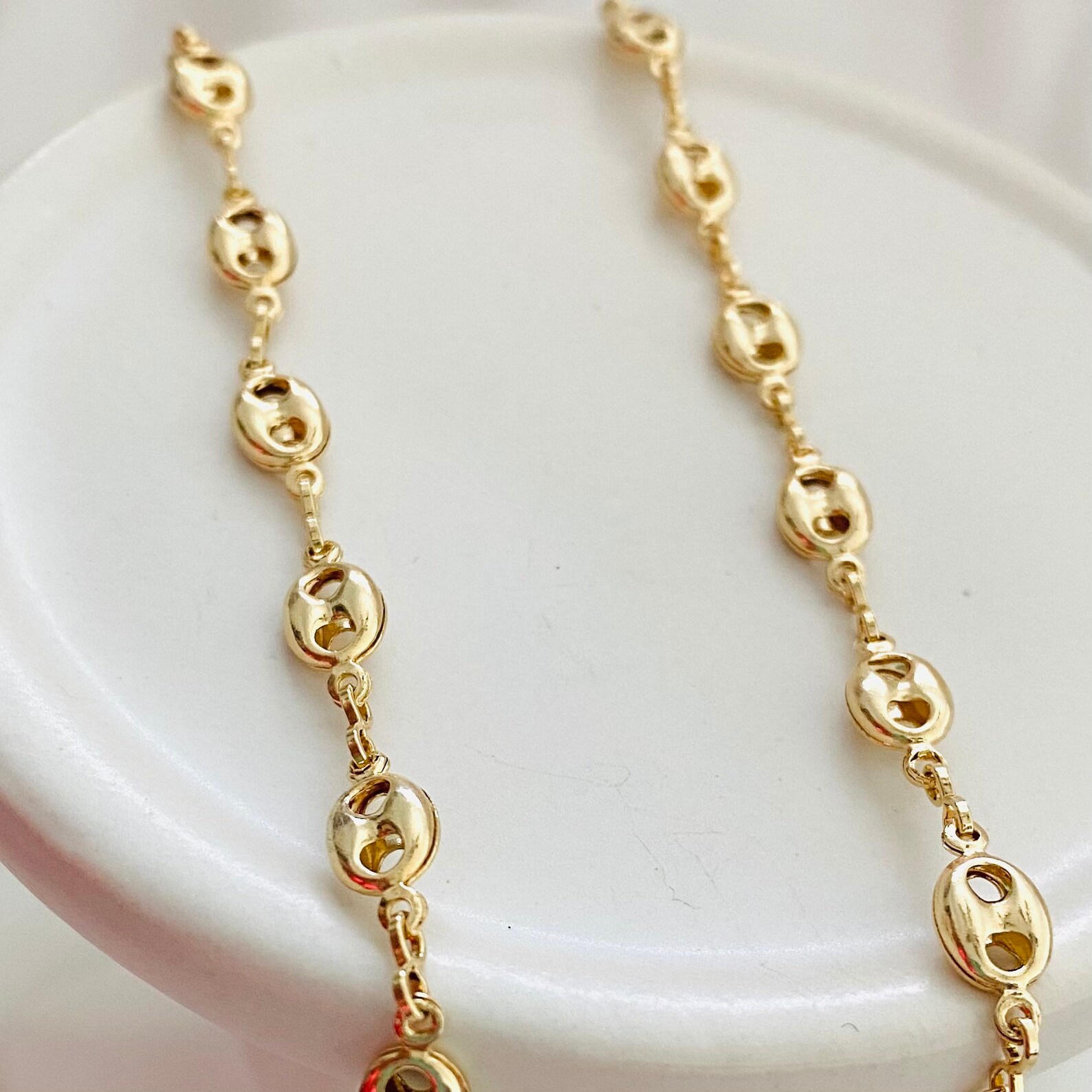 Puffed Mariner Chain Mariner Link Necklace Anchor Mariner - Etsy