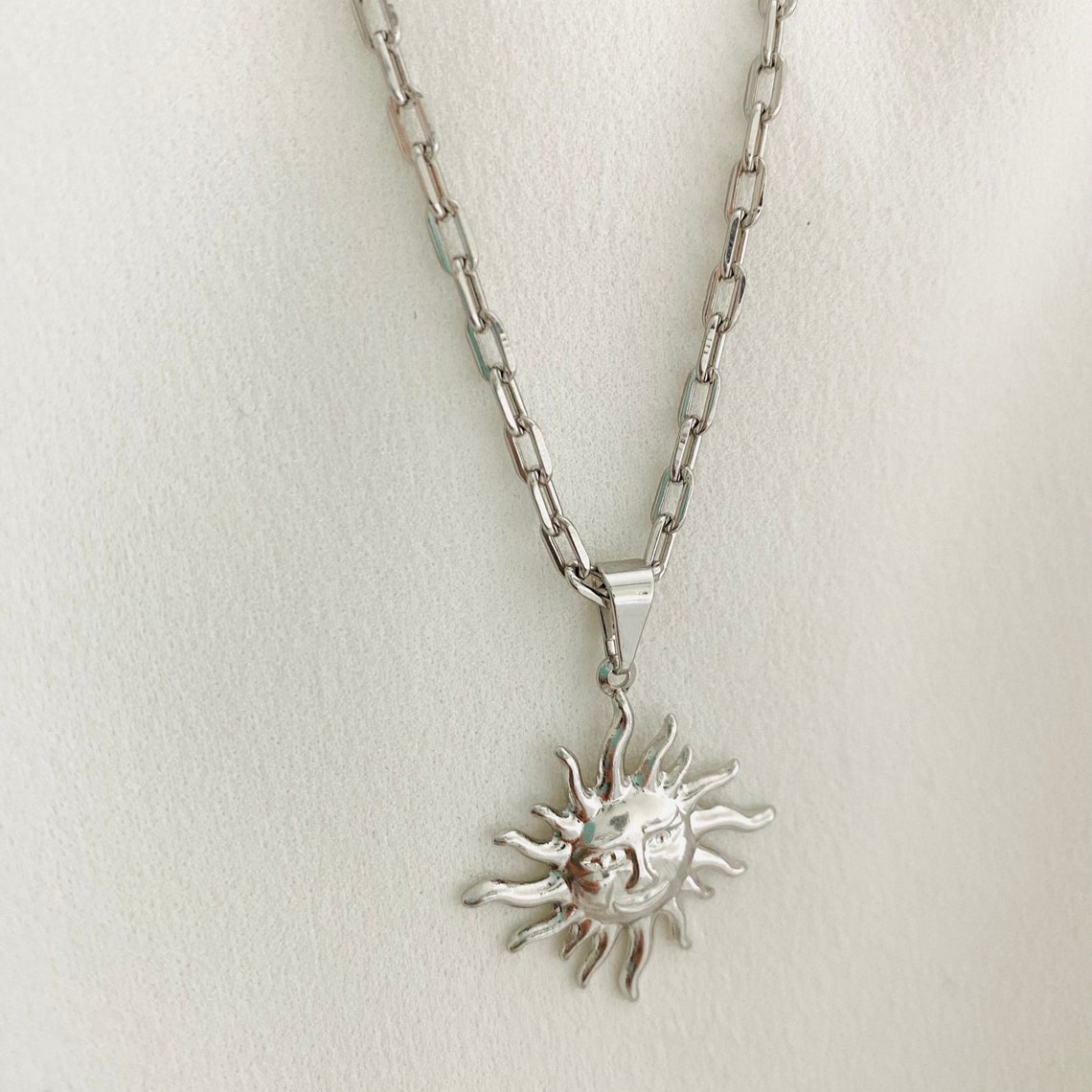 Silver Sun Necklace Sun Necklace Silver Necklace Celestial - Etsy