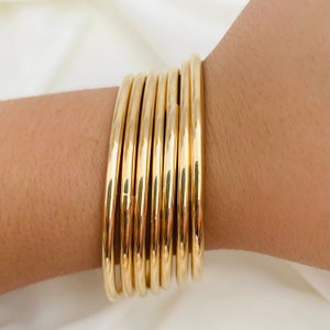 Gold Filled Set of 7 Bangles, Gold Filled Bangle Set, 7 Day Bangles ...