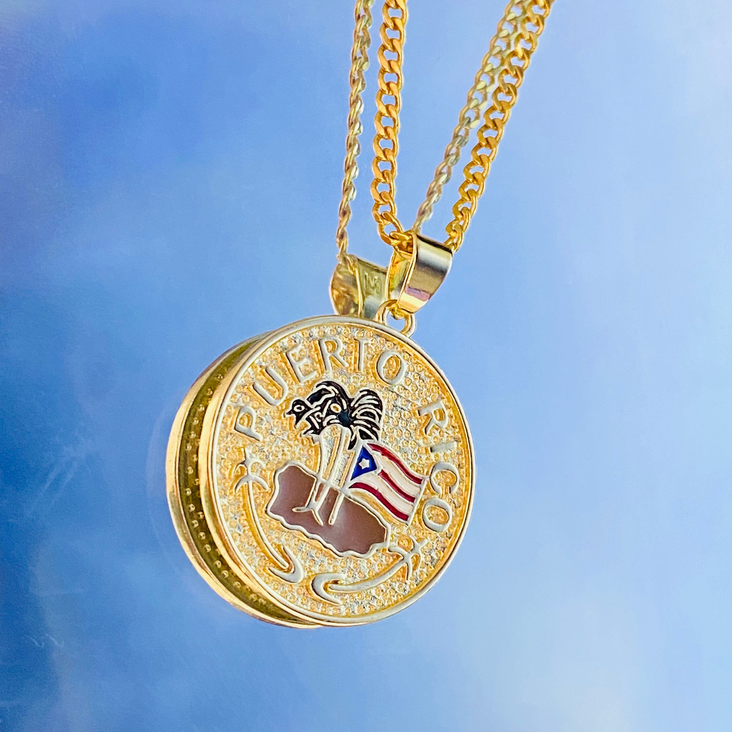 Puerto Rican Flag Necklace Puerto Rican Charm Necklace Flag - Etsy