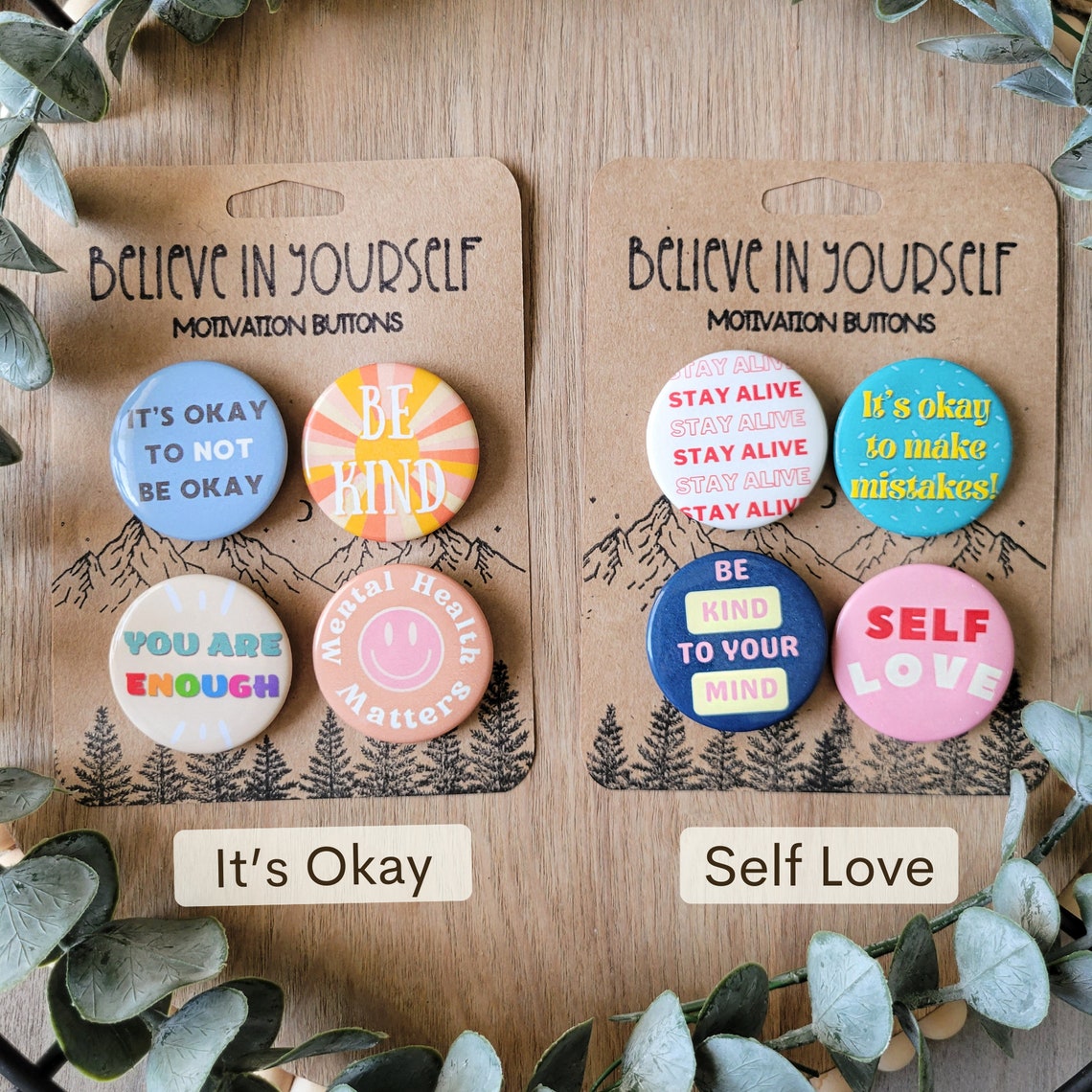 Mental Health Buttons | Motivation Buttons | Button Pins | Mental ...