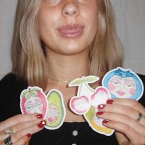 Lady Fruit Sticker Set - Etsy