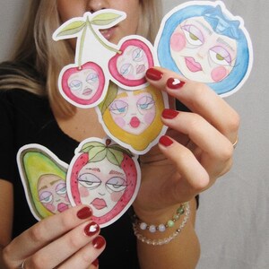 Lady Fruit Sticker Set - Etsy