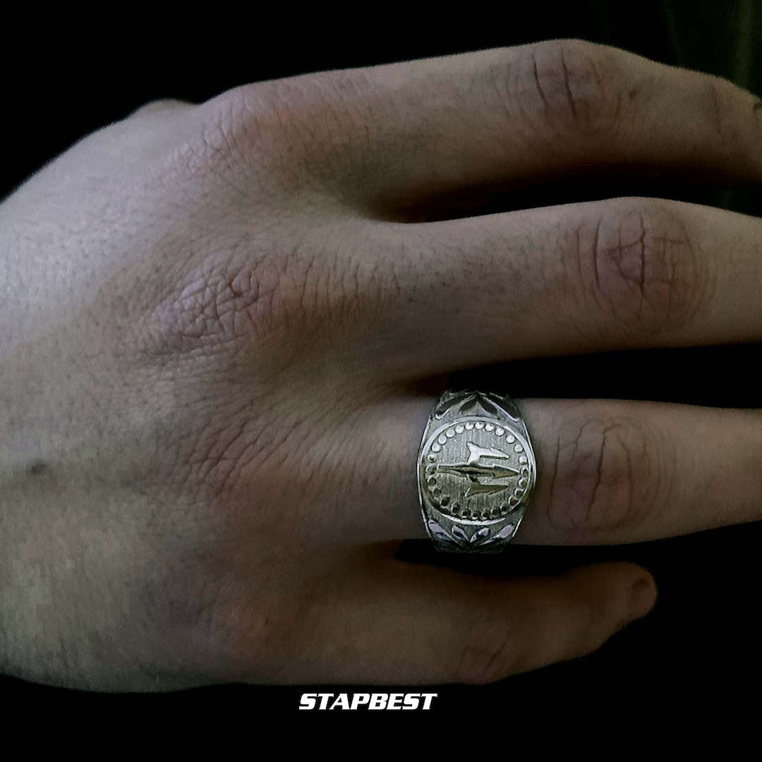 Poseidon Trident Cushion Signet Ring, Sterling Silver Greek Mythology ...