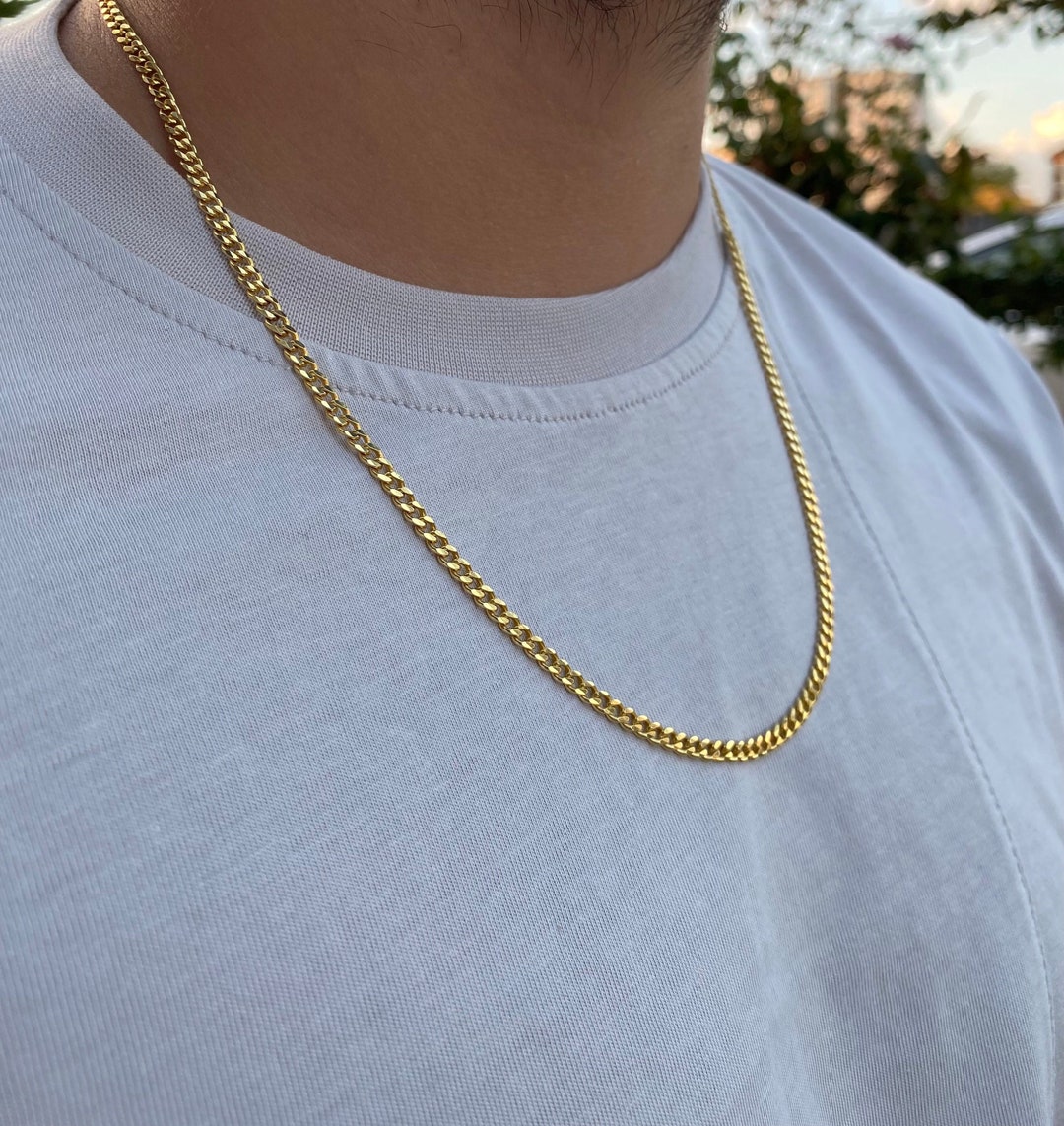 925 Sterling Silver / 4mm Cuban Curb Chain / Gold Chain - Etsy