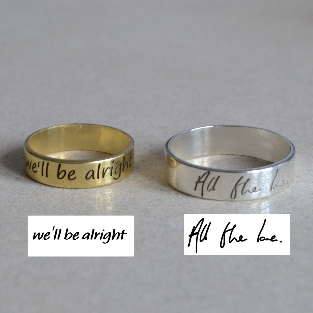 Actual Handwriting Ring,handwritten Jewellery,harry Ring,message Ring ...