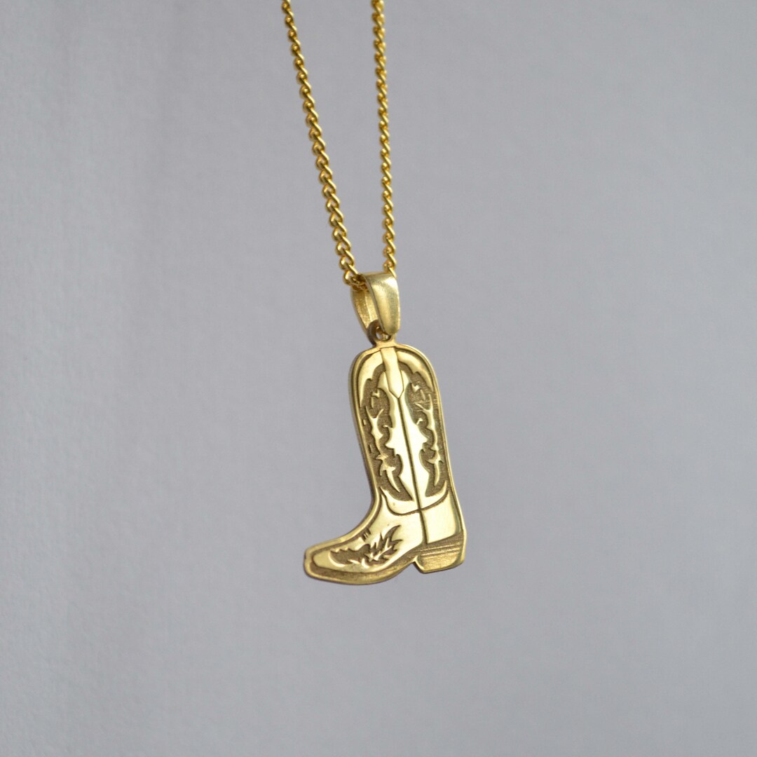 Cowboy Boot Gold Necklace Western Necklace Cowboy Boots Jewelry Cowgirl ...