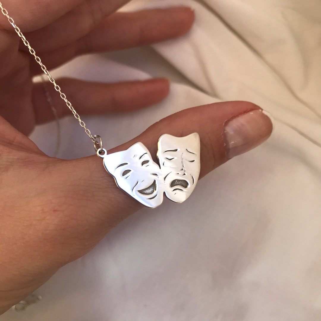 Silver Theatre Necklace,925 Silver Necklace,theater Pendant,art Lovers ...