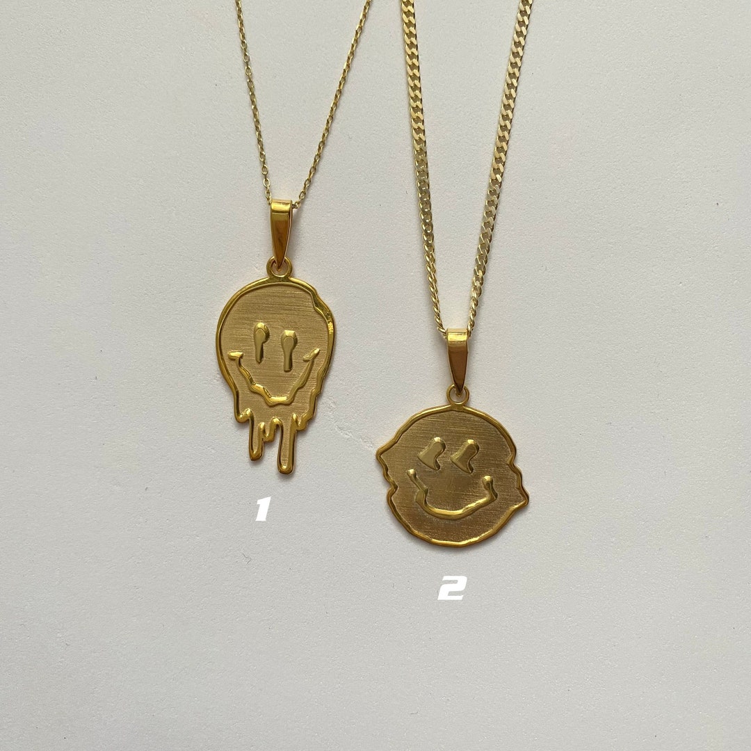 925 Sterling Silver / Smiley Necklace - Etsy