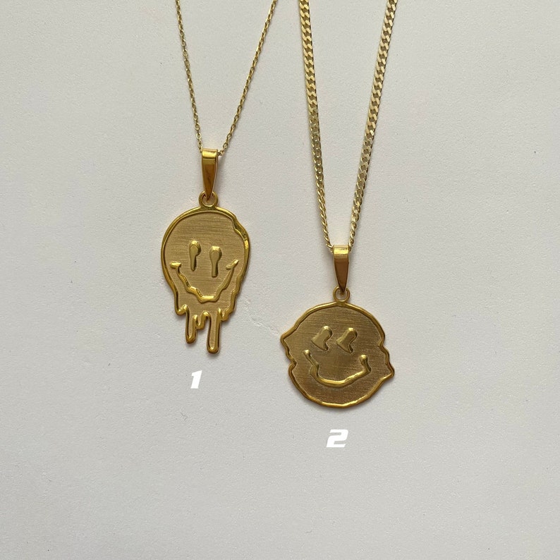 925 Sterling Silver / Smiley Necklace - Etsy