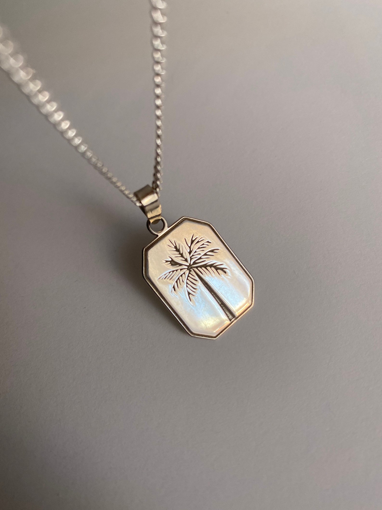 925 Sterling Silver-palm Tree Pendant Chain - Etsy