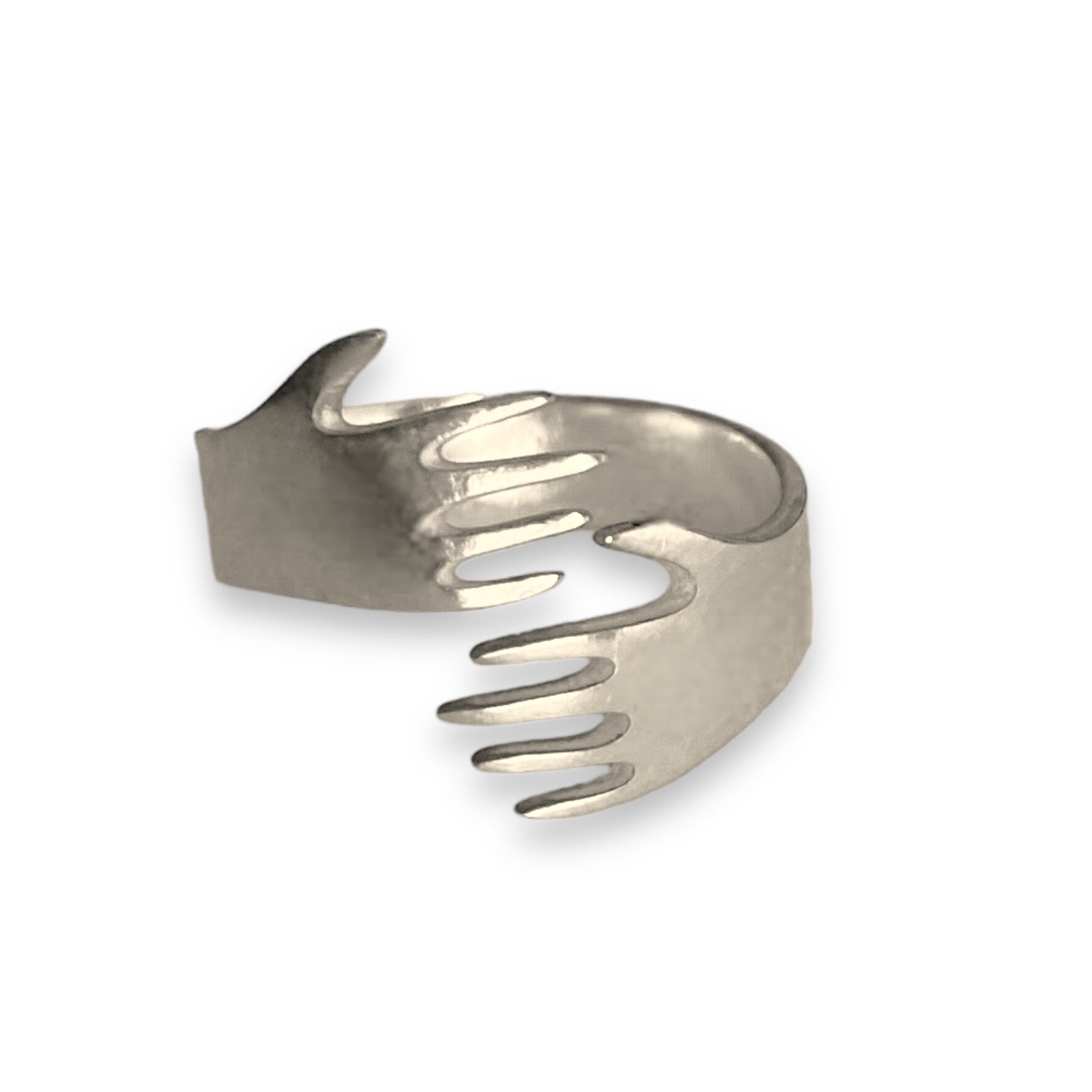 Love Hug Ring - 925 Sterling Silver - Hugging Hand Ring - Stacking Ring ...