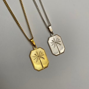 925 Sterling Silver-palm Tree Pendant Chain - Etsy