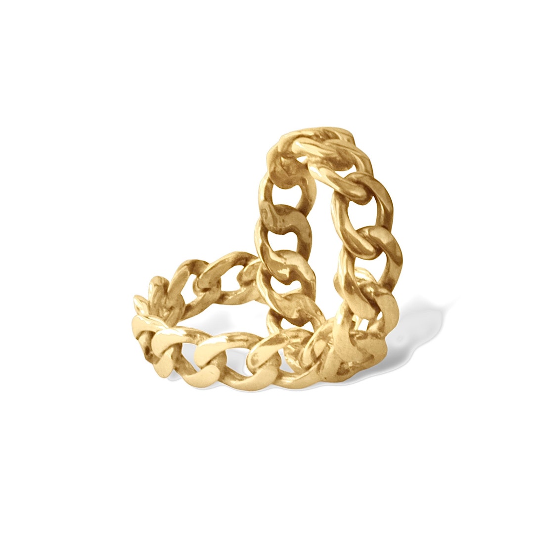 Mens Ring - Cuban Chain Ring - Sterling Silver Ring - Cuban Link Band ...