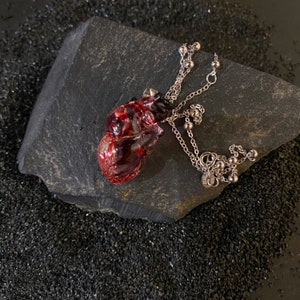 Handmade Simulation Heart Pendant Necklace Personality Sterling Silver ...