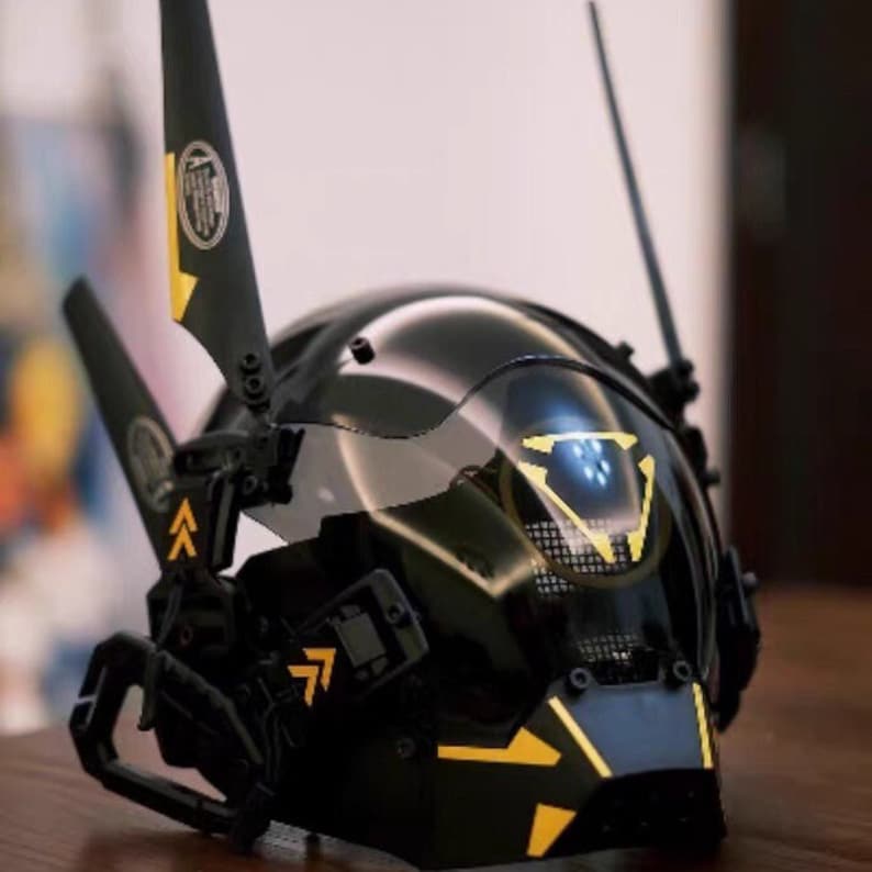 Cyberpunk Mecha Ascension Mask. Four Rabbit Ears Round Lamp - Etsy