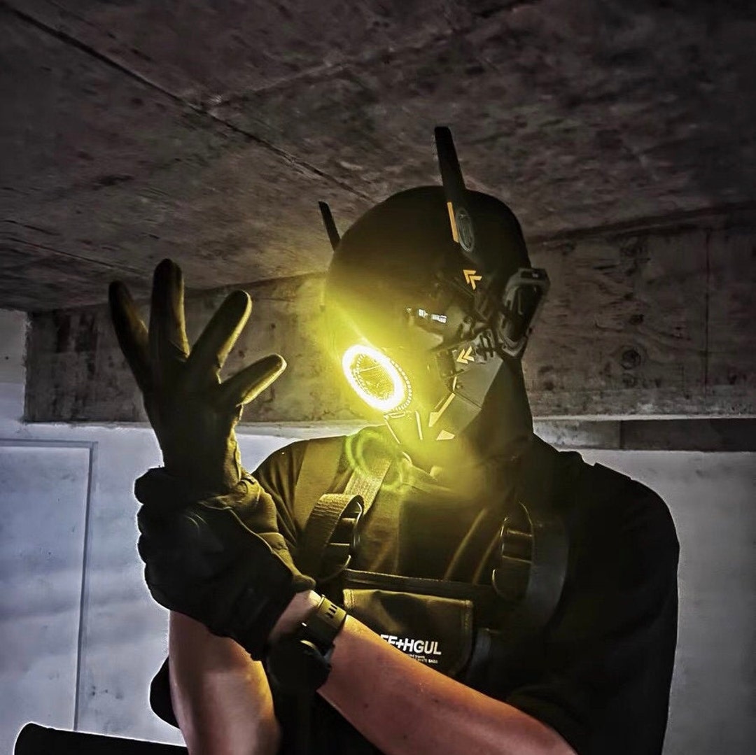 Cyberpunk Mecha Ascension Mask. Four Rabbit Ears Round Lamp - Etsy