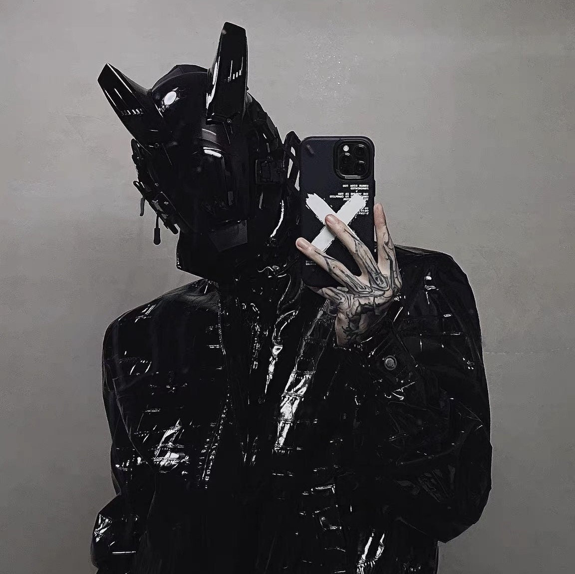 Cyberpunk Mask. Star Wars Kamen Rider Helmet. Solid Black Tactical ...