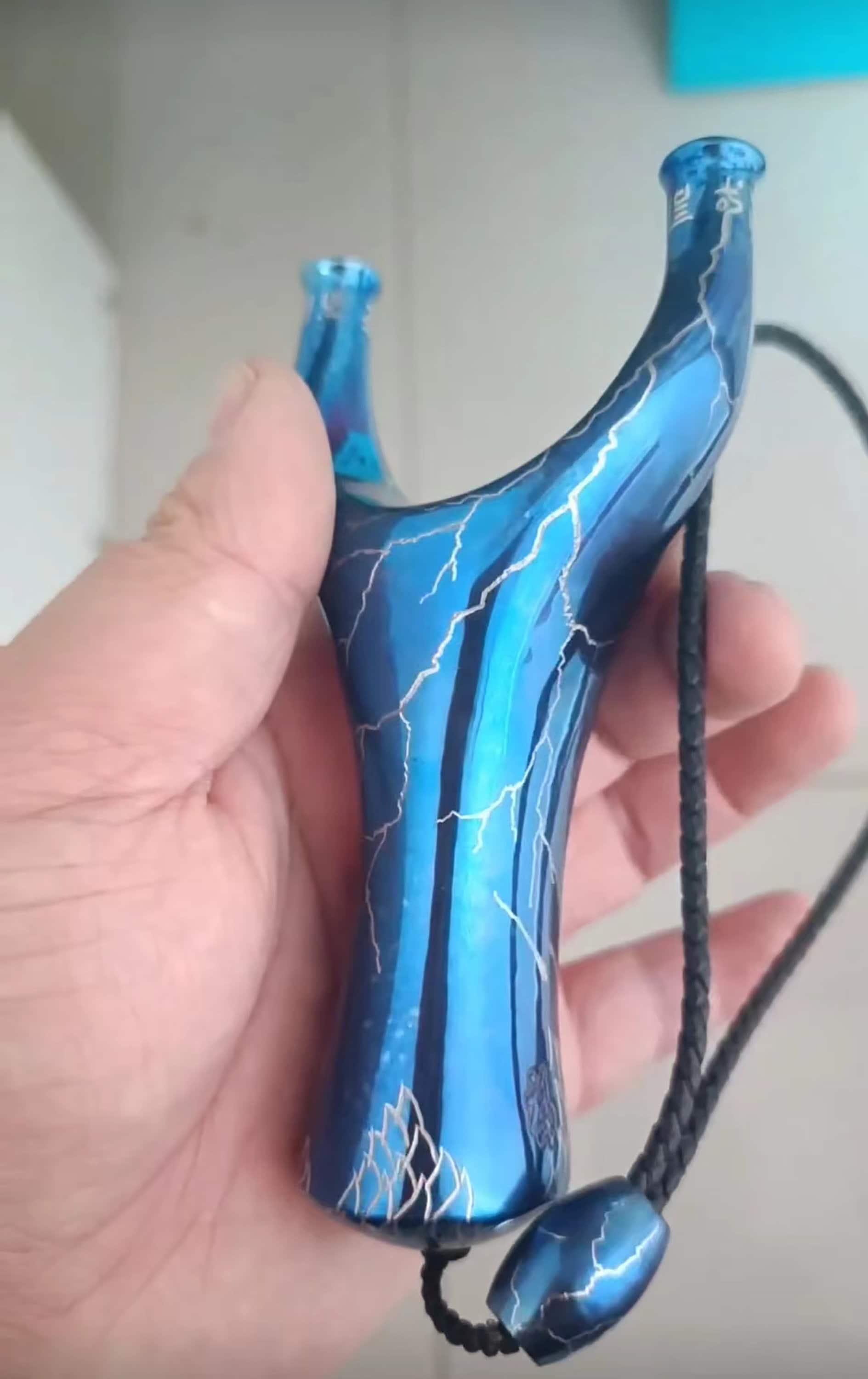 Titanium Slingshot. Roasted Blue Flying Tiger Slingshot. Lightning ...