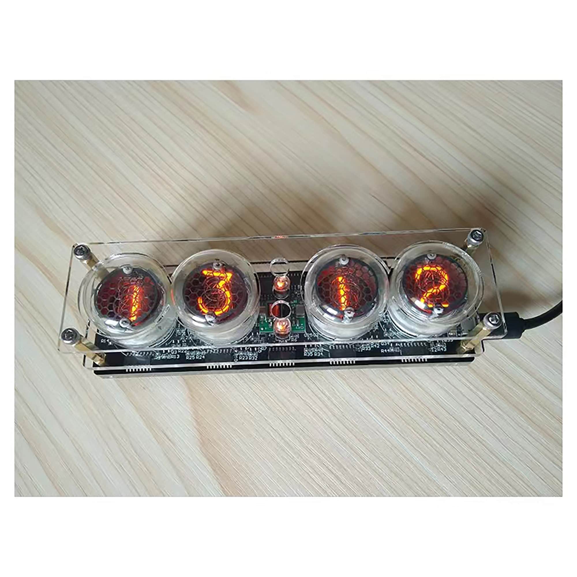 Nixie Tube Clock Base, 4-in-one Nixie Clock Base, Suitable for QS30-1, SZ1-1, SZ3-1, SZ8 Nixie ...