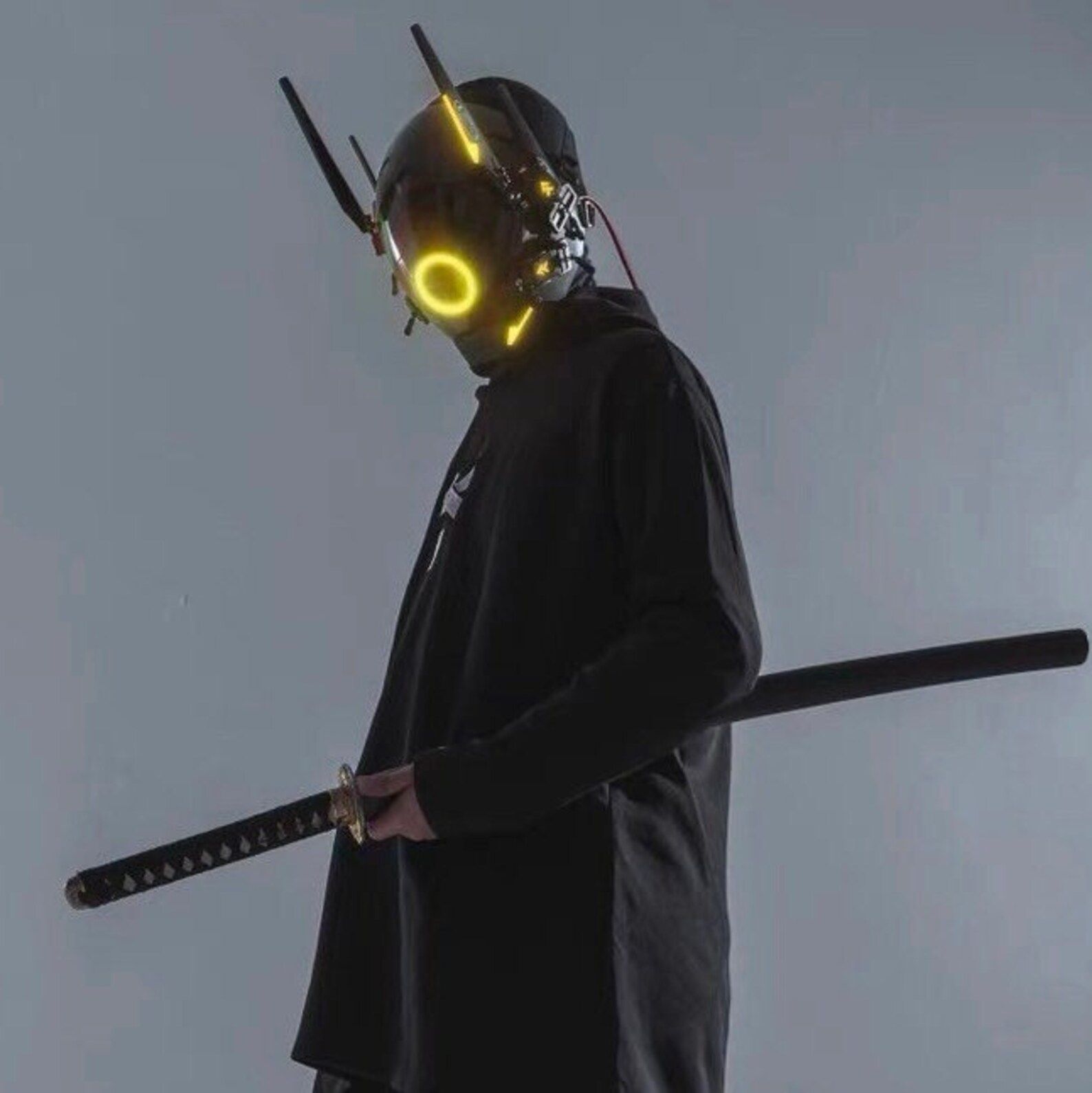 Cyberpunk Mecha Ascension Mask. Four Rabbit Ears Round Lamp - Etsy