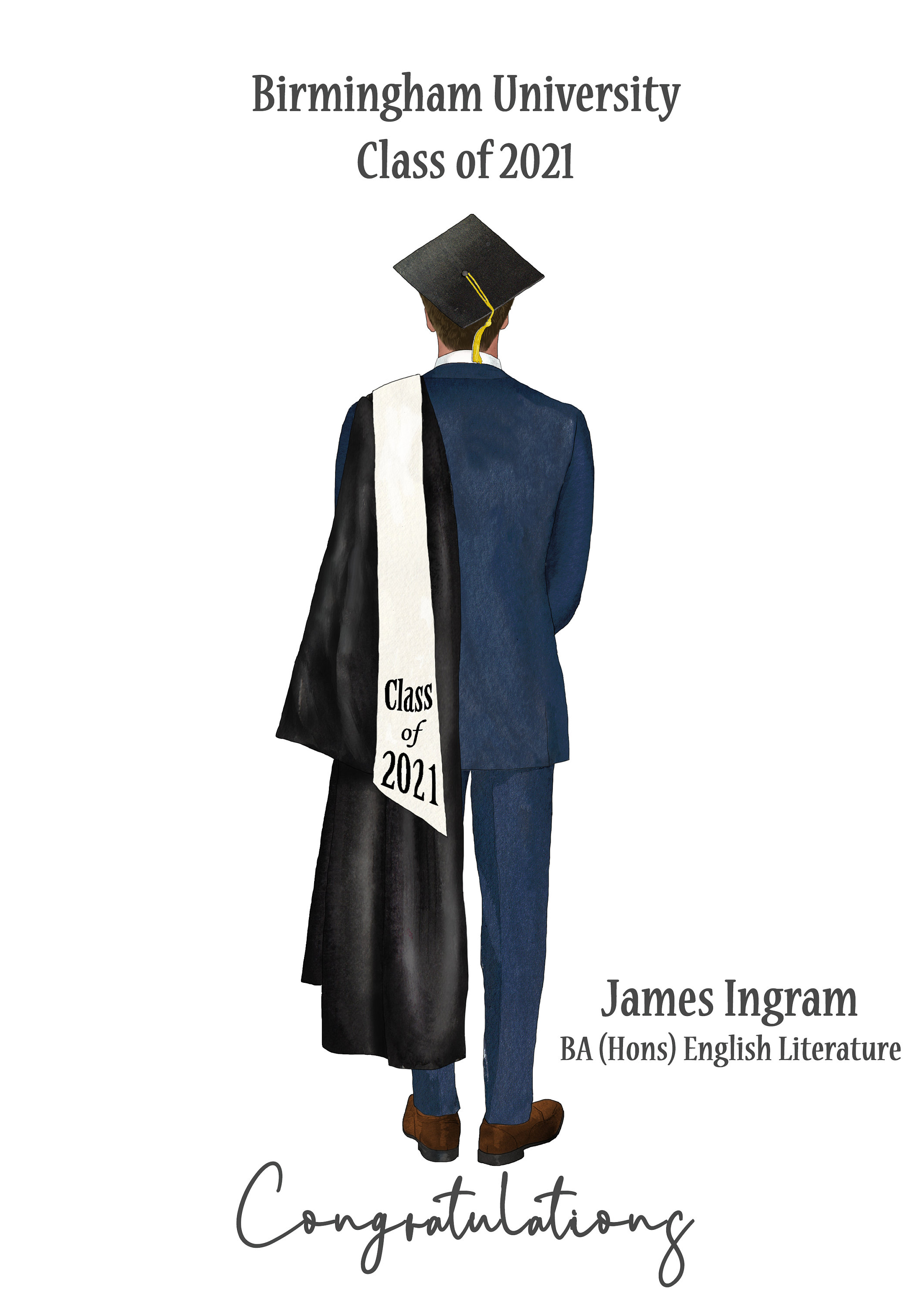 Male Graduation Gift Personalised Print Congratulations - Etsy UK