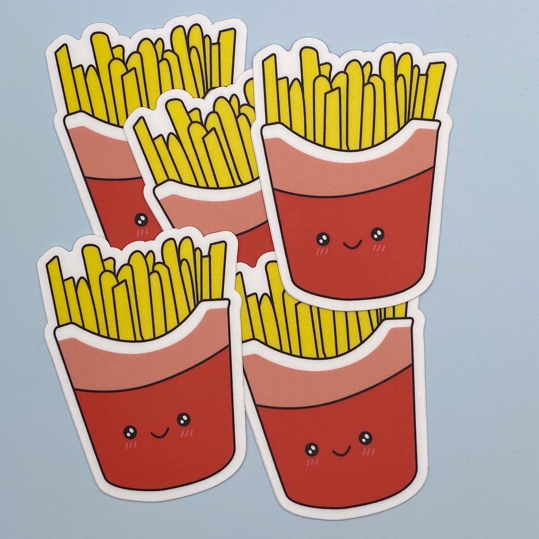 Cute French Fries Vinyl Sticker Water Test Matte Laptop Sticker Water ...