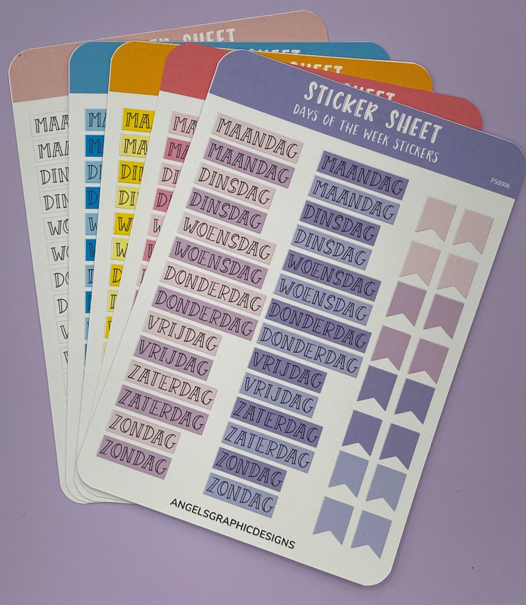 Days of the Week Stickers Planner Stickers English English - Etsy