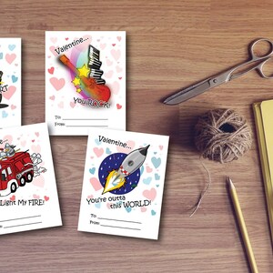 Printable Valentine Cards for Boys, Classroom Valentine Cut-outs, - Etsy