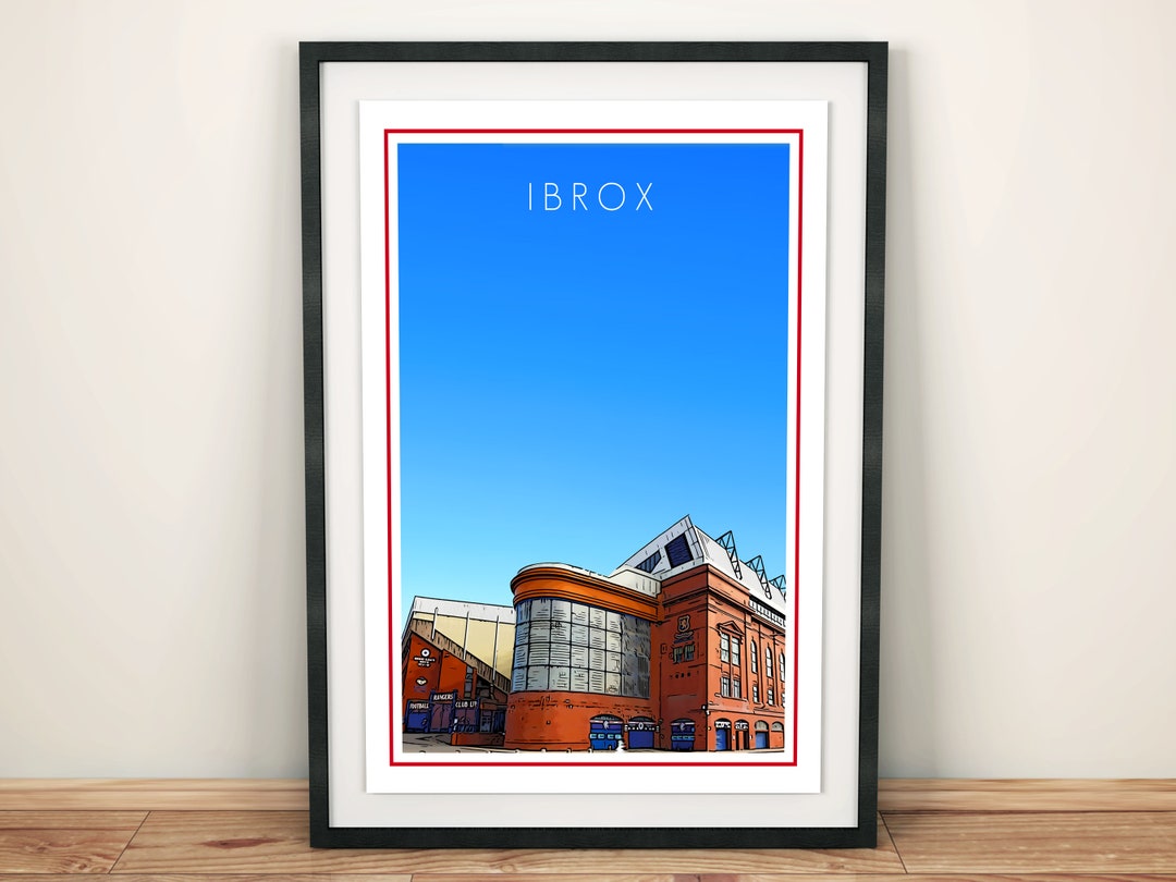 Rangers Ibrox Tore & Stand Print Wandkunst Wohnkultur Fußball Poster ...