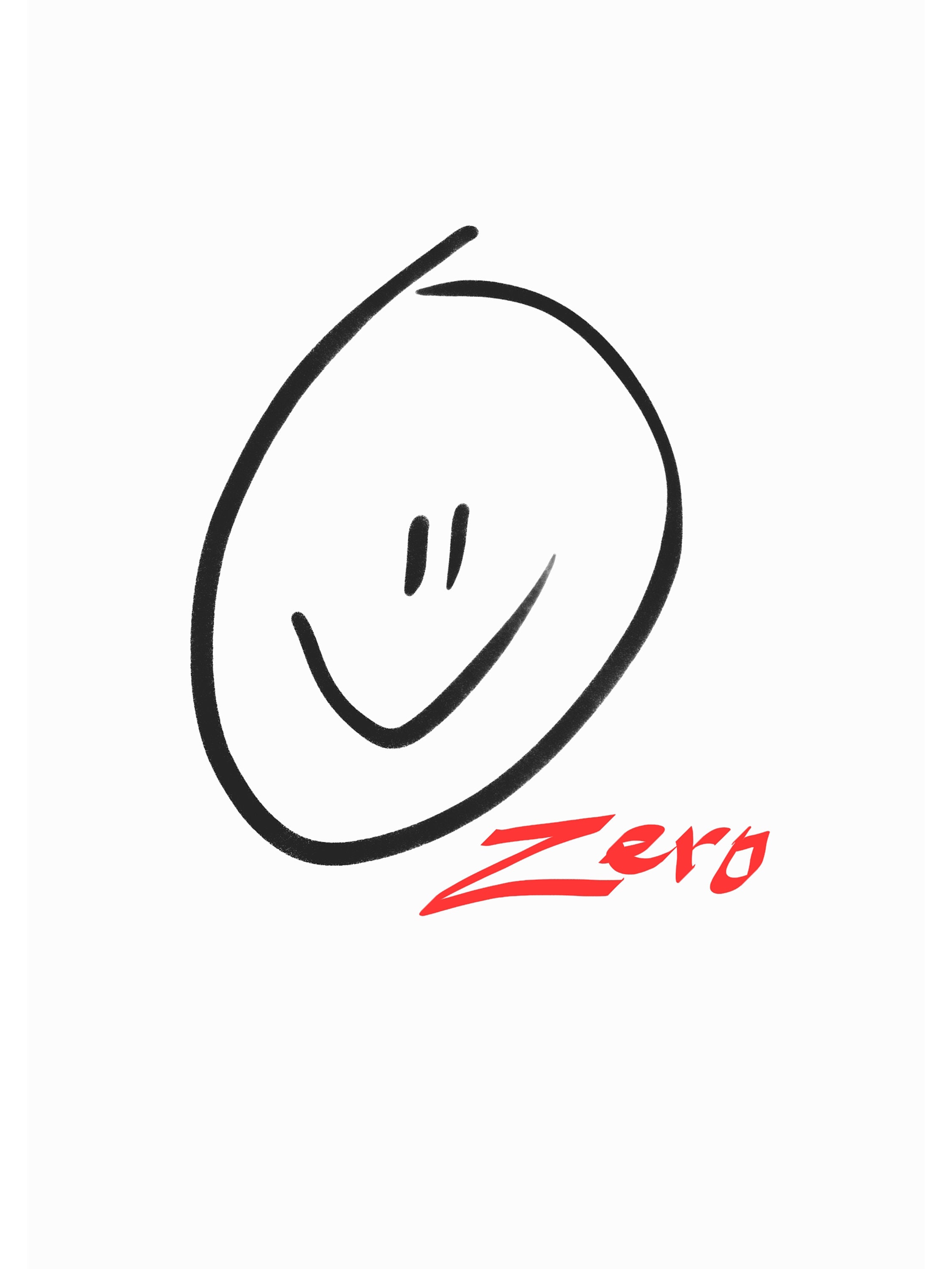 White zero 0 English number written printable Calligraphy | Etsy