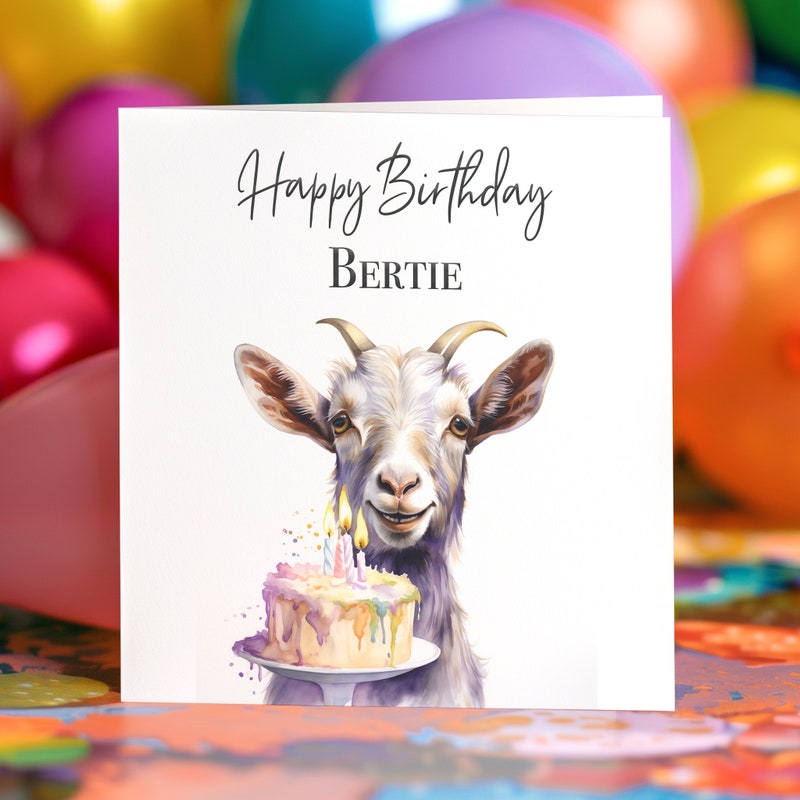 Goat Birthday Card - Etsy