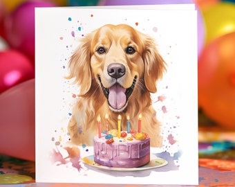 Golden Retriever Greeting Birthday Card - Etsy
