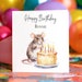 Rat Birthday Card Cute Personalised Custom Painting Animals Blank Card ...