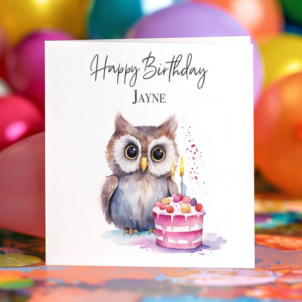 Owl Birthday Card - Etsy UK