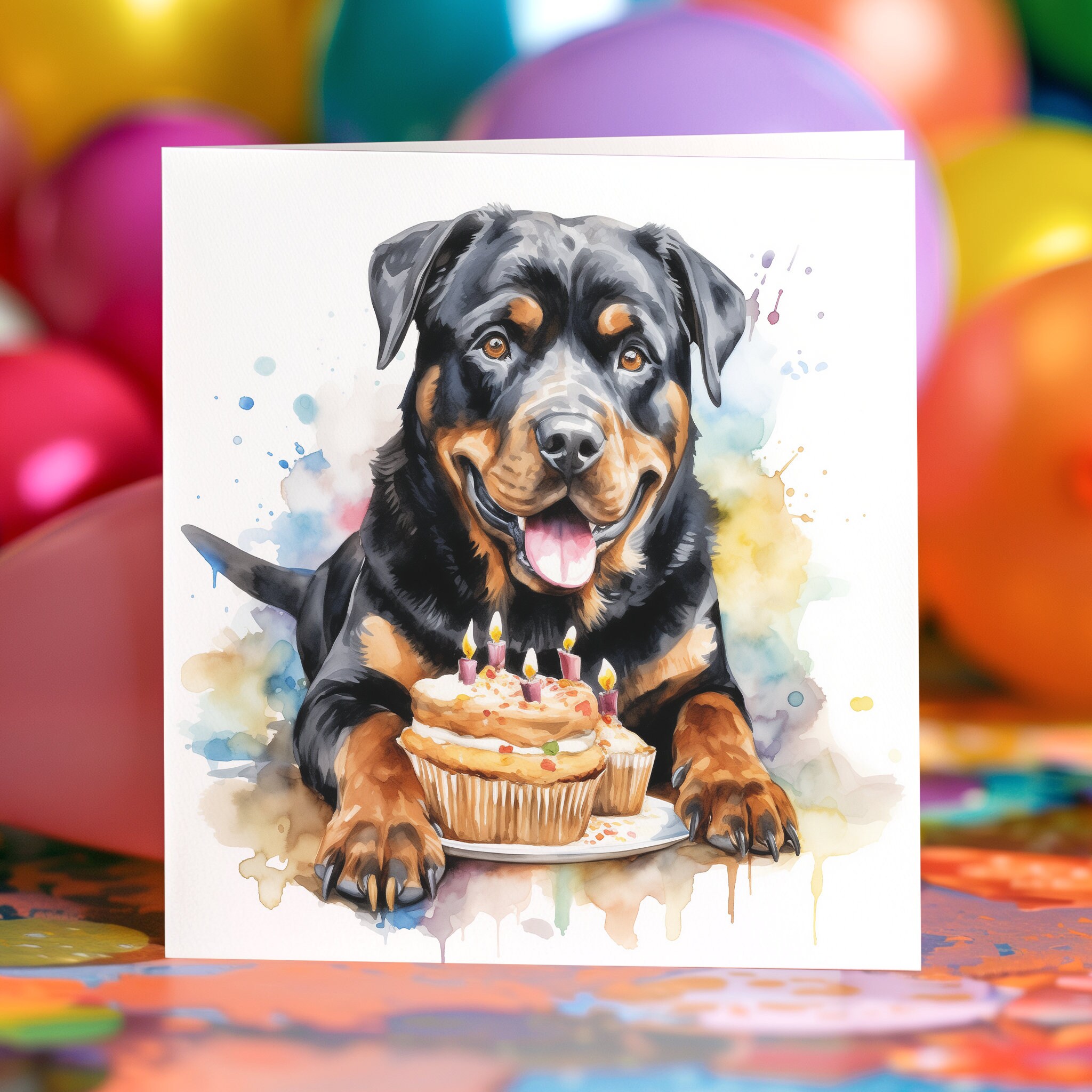 Rottweiler Birthday Card Rottweiler, Personalised Greeting Card for Dog ...