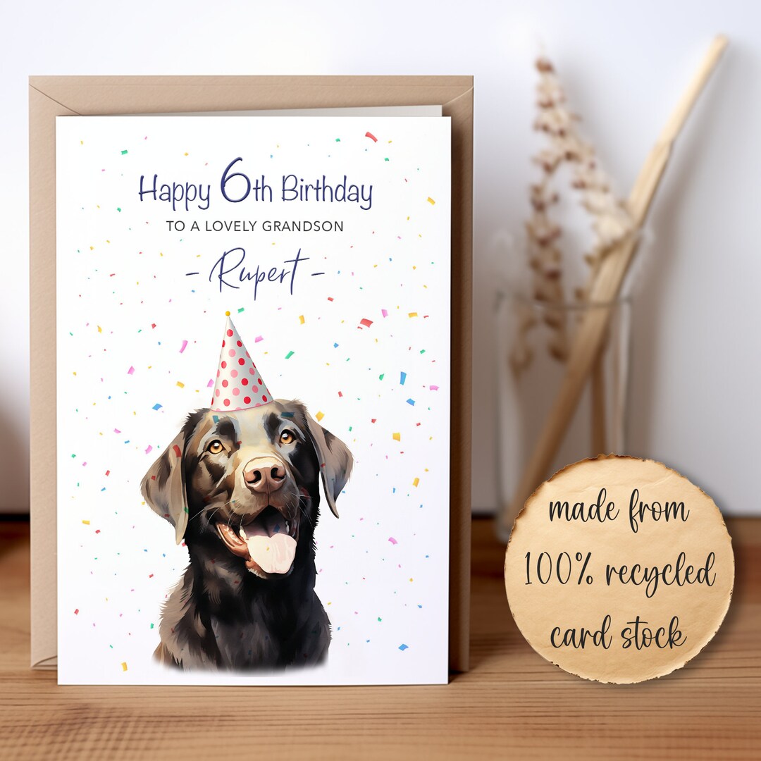 Labrador Birthday Card A Card for Dog Lovers Dog Card Cute Gift Dog ...