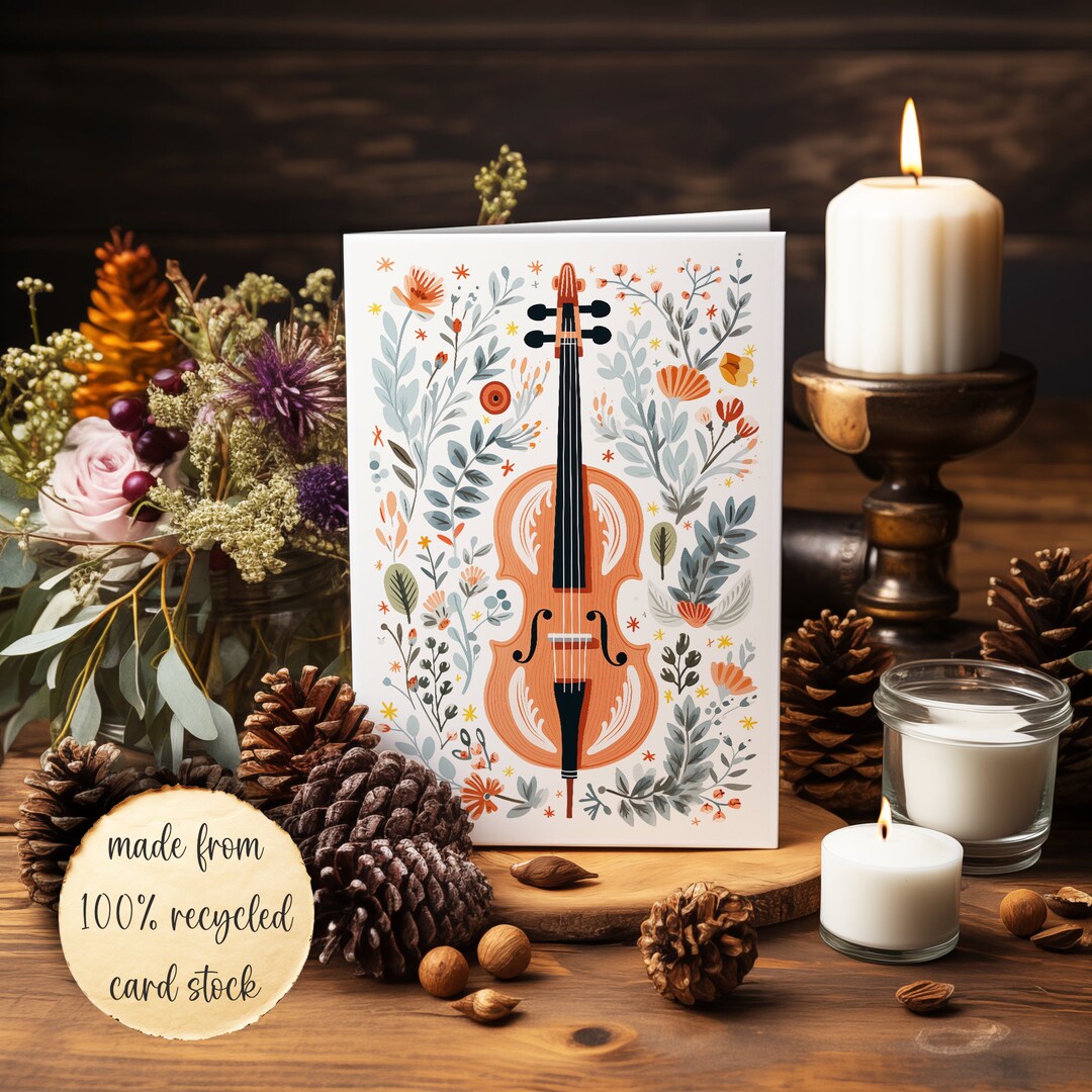 Music Greeting Card Violin Musician A6 Greeting Card Illustrations ...