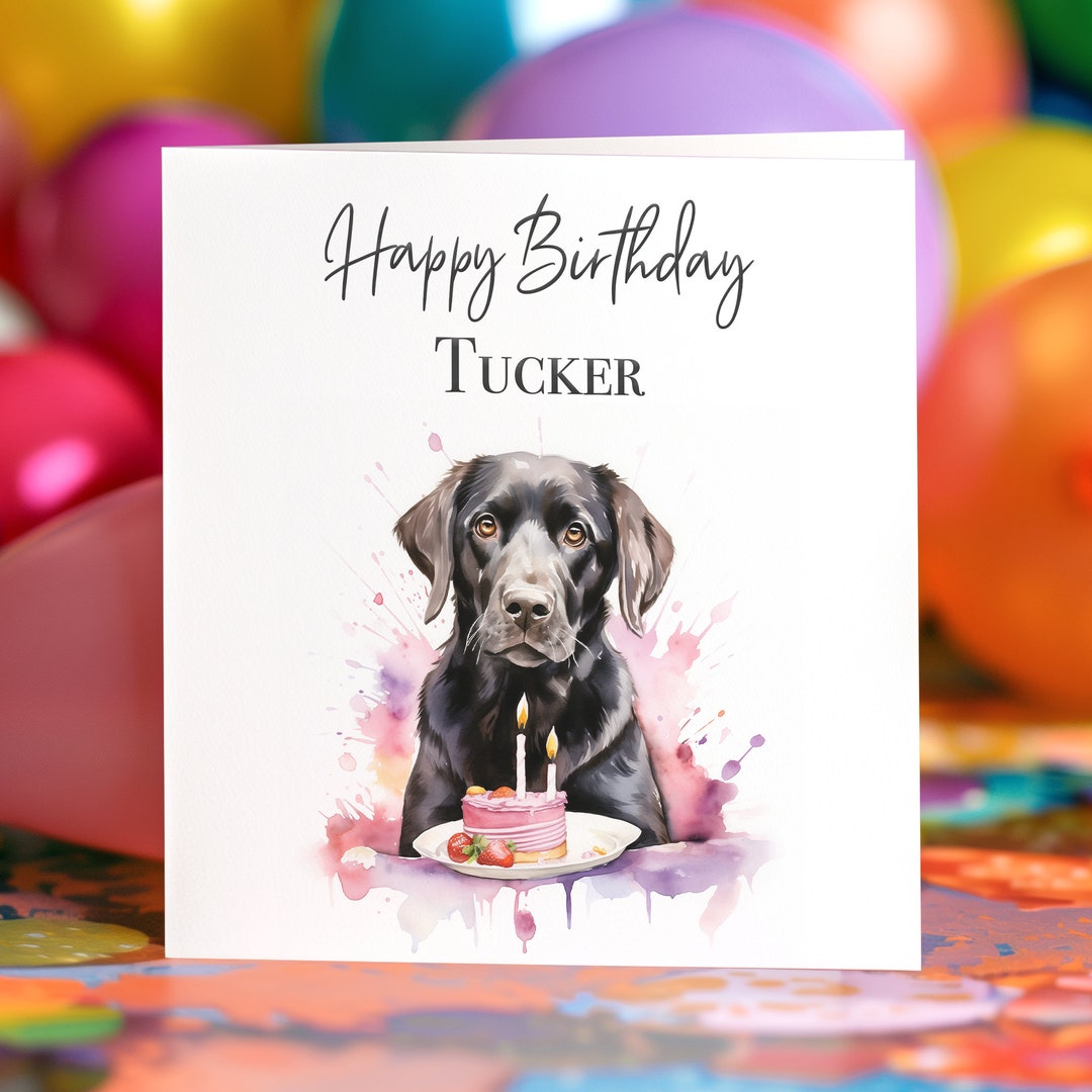 Black Labrador Birthday Card, Personalised Greeting Card for Dog Lovers ...